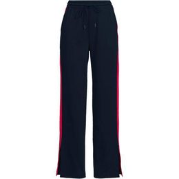LANDS' END Gerade Jerseyhose mit Kontraststreifen, Damen,  Blau, Baumwolle, by Lands' End