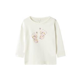 name it Baby Longsleeve für Mädchen mit Blumenprint in Weiß | Gr.: 86