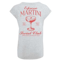 F4NT4STIC Extended Shoulder T-Shirt Espresso Martini Social Club in grau meliert | Gr.: XXL