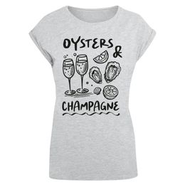 F4NT4STIC Extended Shoulder T-Shirt Oysters And Champagne Summer in grau meliert | Gr.: 4XL