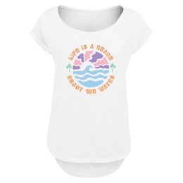 F4NT4STIC Long Cut T-Shirt Life Is A Beach Enjoy The Waves in wei&szlig; | Gr.: S