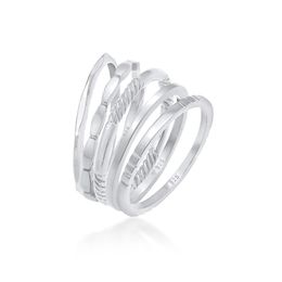 Elli Ring 925 Sterling Silber Ring Set, Twisted in Silber | Gr.: 56