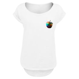 F4NT4STIC Long Cut T-Shirt Colorfood Collection - Rainbow Apple in wei&szlig; | Gr.: S