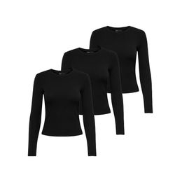 Only Longsleeve 3er Pack in Schwarz | Gr.: S