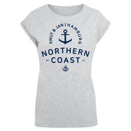 F4NT4STIC T-Shirt Nordsee Knut & Jan Hamburg in grau meliert | Gr.: XL