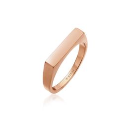 Elli Ring 925 Sterling Silber Pinky Ring, Siegelring in Rosegold | Gr.: 56
