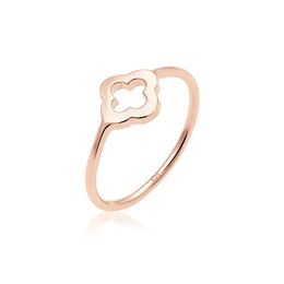 Elli Ring 925 Sterling Silber Kleeblatt in Rosegold | Gr.: 56
