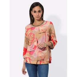 CR&Eacute;ATION L creation L Mesh-Shirt in beige-apricot-bedruckt | Gr.: 36