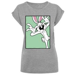 F4NT4STIC T-Shirt Looney Tunes Bugs Bunny Funny Face in grau meliert | Gr.: XL