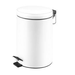 AIR-WOLF Kosmetikabfall-Treteimer aus Stahl, Volumen 5 l, HxBxT 320 x 210 x 280 mm, wei&szlig; beschichtet