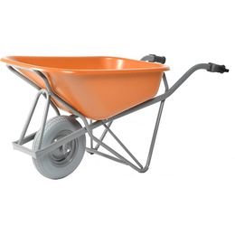 Matador Profi-Max Plus Schubkarre, aus Stahl, 90 l, HDPE-Mulde orange