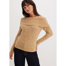 bonprix Off Shoulder Pullover, beige