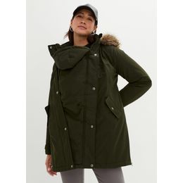 bonprix 3-in-1 Funktions-Umstandsjacke und Tragejacke, gr&uuml;n, Gr.44, Funktionale Umstandsjacke mit Tragefunktion und Tunnelzug
