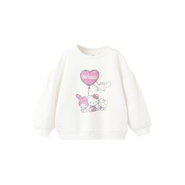 Mango Kids Sweatshirt 'HKHEART' M&auml;dchen Gr&ouml;&szlig;e 104/110 lila / schwarz / offwhite