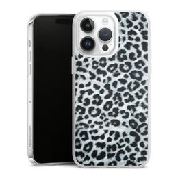 DeinDesign iPhone 14 Pro Max Handy Silikon Hülle Case transparent Handyhülle Leo Print Animal Look Fur Silikon Case