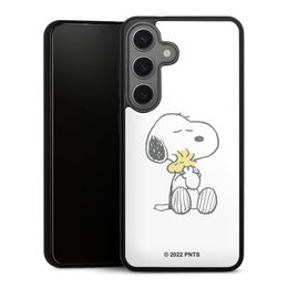 DeinDesign Galaxy S25 Handy Gallery Case Handyh&uuml;lle 9H Geh&auml;rtetes Glas R&uuml;ckseite H&uuml;lle Snoopy Love Peanuts Gallery Case