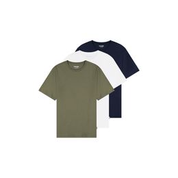 T-Shirt Wrangler "3_PACK_TEE", Herren, Gr. 4XL, wei&szlig; (wei&szlig; olive navy), Jersey, Obermaterial: 100% Baumwolle, unifarben, regular fit taillenbedeckt, Rundhals, Shirts T-Shirt
