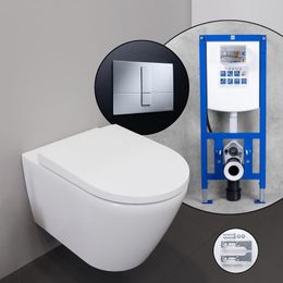 Duravit D-Neo Komplett-SET Wand-WC mit neeos Vorwandelement,, 45770900A1+16791CR#SET,