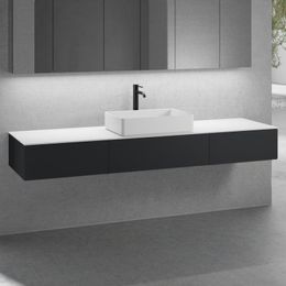 neoro n50 M&ouml;belanlage B: 200 cm mit 3 Ausz&uuml;gen, Waschtisch B: 58 cm wei&szlig; matt,, BN0065WM+BN0412BM+2#BN0411BM+BN0406WH,