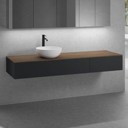 neoro n50 M&ouml;belanlage B: 180 cm mit 2 Ausz&uuml;gen, Waschtisch &Oslash; 45 cm wei&szlig; matt,, BN0106WM+BN0414BM+BN0411BM+BN0409WL,
