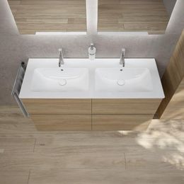 Duravit ME by Starck Doppelwaschtisch, evineo ineo5 evo Unterschrank B: 128 cm, 4 Auszüge, mit Griffmulde,, 23361300001+BE0717OA,