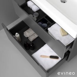 Geberit iCon Waschtisch, evineo ineo4 Unterschrank B: 90 cm, 2 Auszüge, mit Griff,, 124090600+BE0221WH,