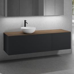 neoro n50 M&ouml;belanlage B: 180 cm mit 2 Ausz&uuml;gen, Waschtisch &Oslash; 40 cm wei&szlig; matt,, BN0064WM+BN0434BM+BN0431BM+BN0409WL,