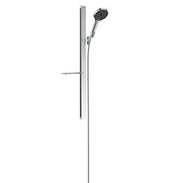 Hansgrohe Rainfinity Brausegarnitur mit Stange und Ablage, 3 Strahlarten, 27672000,