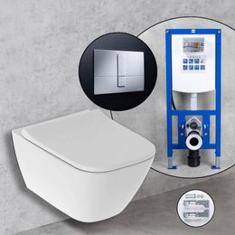Geberit Smyle Square Compact Komplett-SET Wand-WC mit neeos Vorwandelement,, 500379011+16791CR#SET,