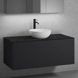 neoro n50 Unterschrank B: 120 cm mit 1 Auszug, Waschtisch &Oslash; 40 cm wei&szlig; matt,, BN0064WM+BN0434BM+BN0404C2,