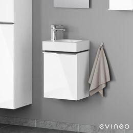 Geberit iCon Handwaschbecken, evineo ineo4 Unterschrank B: 38 cm, 1 Tür rechts, mit Griff,, 124836000+BE0216WH,
