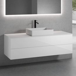 neoro n50 Unterschrank B: 160 cm mit 2 Ausz&uuml;gen, Waschtisch B: 58 cm wei&szlig; matt,, BN0065WM+BN0497WH+BN0405WM,