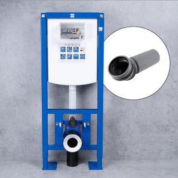 neeos VWTB WC-Element, freistehend mit gro&szlig;en Fu&szlig;platten und PVC Ablaufbogen H: 112 cm, 90724K+58961,