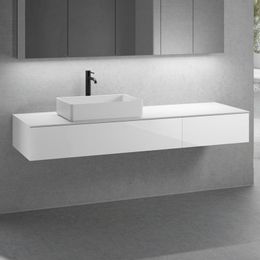 neoro n50 M&ouml;belanlage B: 180 cm mit 2 Ausz&uuml;gen, Waschtisch B: 58 cm wei&szlig; matt,, BN0065WM+BN0414WH+BN0411WH+BN0409WM,
