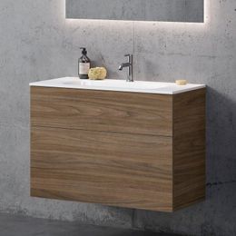 neoro n50T46 Unterschrank B: 100 cm mit 2 Ausz&uuml;gen, Waschtisch softcube wei&szlig;,, BN0085WL,