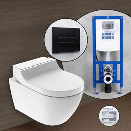 Geberit AquaClean Tuma Comfort Komplett-SET Dusch-WC mit neeos Vorwandelement,, 146290111+16601BM#SET, Comfort