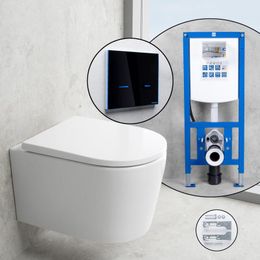 neoro n50 Komplett-SET Wand-WC mit SilentPowerFlush und neeos Vorwandelement,, BN0510WH+16746BM#SET,