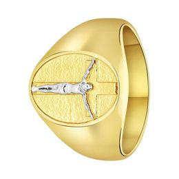 Lucardi Ring 'Klassisch' Herren Gr&ouml;&szlig;e 66 gold / silber