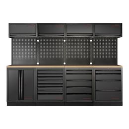Kraftwerk Mobilio 4er Kombi, 4x Oberschrank, Lochwand, Buche (3964K-BLK-020)