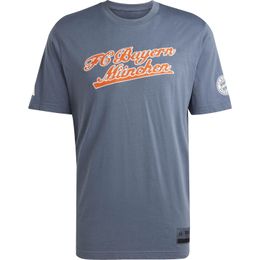 Adidas FC Bayern M&uuml;nchen Icon T-Shirt Herren - Gr&ouml;&szlig;e S - grau