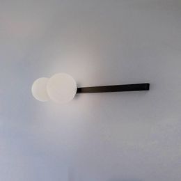 Aldex Wandleuchte Garda 2, schwarz, Metall, Glas, 2-flammig