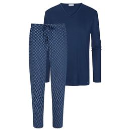 Mey Pyjama lang 'Lounge - Nightwear' Herren Gr&ouml;&szlig;e S blau