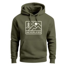 Neverless Sweatshirt 'Berge' male Green size 3 XL