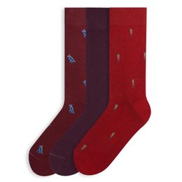 von Jungfeld Socken 'mit Weihnachtsmotiven Set' Damen Gr&ouml;&szlig;e 35/38 rotviolett