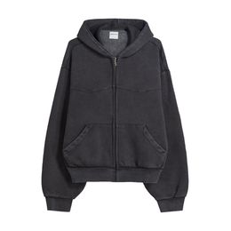 Bershka Zip-Up Hoodie male Black size S