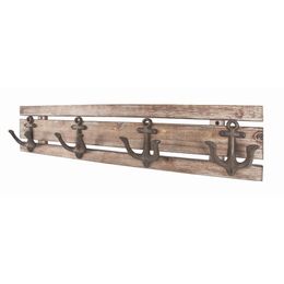 Garderobenleiste, Braun, Holz, Metall, Tanne, 66x7x14 cm, Aufh&auml;ngem&ouml;glichkeit, Garderobe, Garderobenleisten & Garderobenhaken, Garderobenleisten