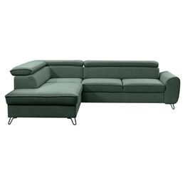 Stylife Ecksofa Idylla, Waldgr&uuml;n, Textil, 4-Sitzer, Ottomane links, L-Form, 250x200 cm, Stoffauswahl, seitenverkehrt erh&auml;ltlich, Wohnzimmer, Sofas & Couches, Wohnlandschaften, Ecksofas