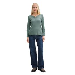 Tom Tailor Longsleeve in Wei&szlig;/ Gr&uuml;n - 50% | Gr&ouml;&szlig;e XS | Damen-tops