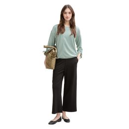 Tom Tailor Denim Longsleeve in Wei&szlig;/ Gr&uuml;n - 56% | Gr&ouml;&szlig;e XL | Damen-tops