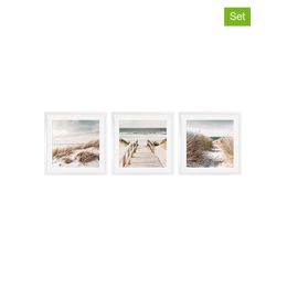 Ars Longa 3er-Set Gerahmte Kunstdrucke "Coastal Landscapes" - (L)70 x (B)70 cm - 27% | Wanddekoration